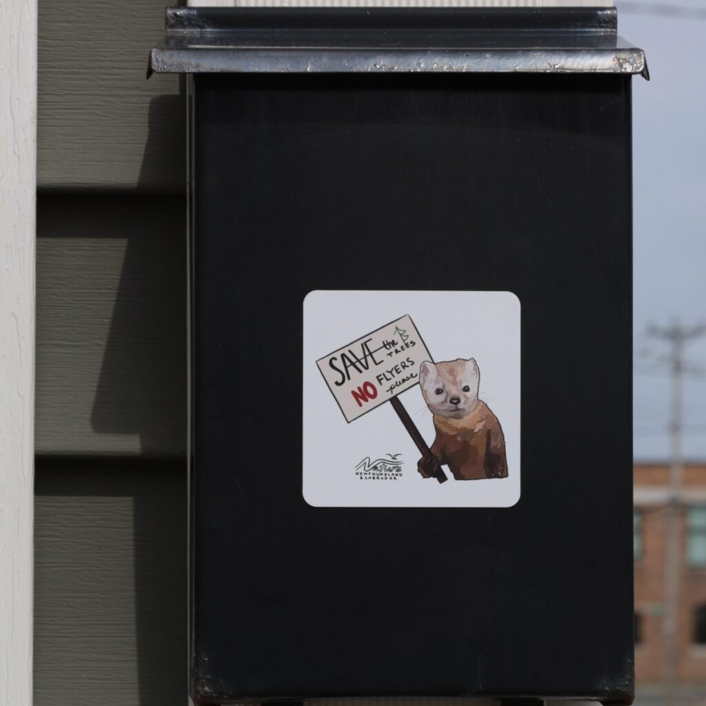 “Save the Trees, No Flyers Please” Pine Marten Stickers – Nature NL